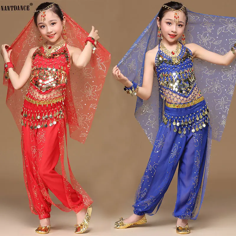 Girl-Belly-Dance-Costume-Set-for-Kids-Child-Bollywood-Indian-Bellydance ...