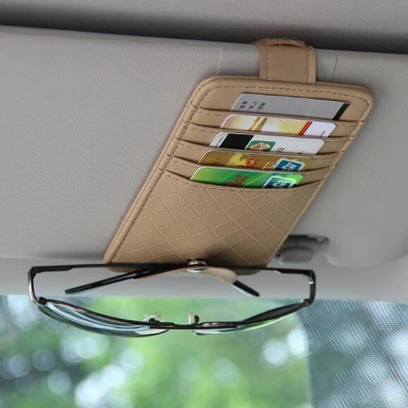 Car-Card-Holder-Sun-Visor-Clip-Point-Pocket-Organizer-Pouch-Bag ...