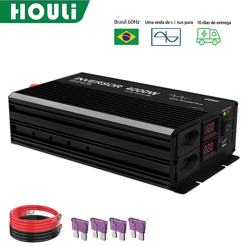 Inversor de onda senoidal pura para carro, conversor de energia, inversor micro solar, 6000W ...