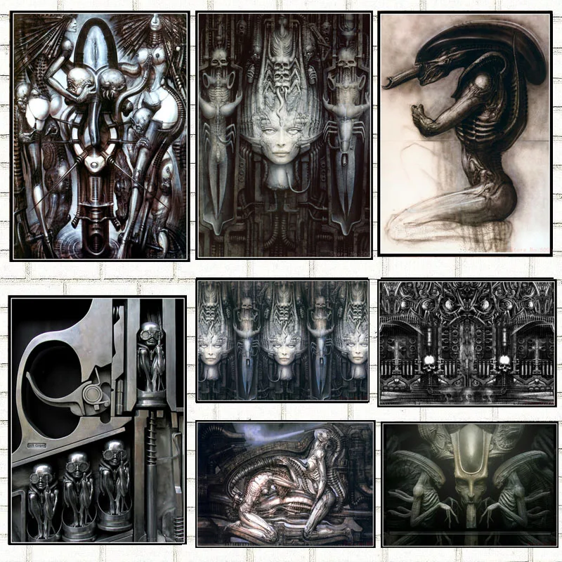 Alien Horror Artwork Hr Giger Li Ii Alien Poster Wall Art Picture ...