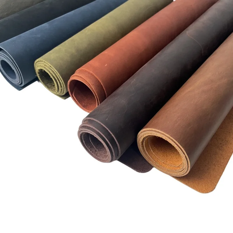 2mm Thick Mad Horse Leather First Layer Cowhide Retro Crazy Genuine ...