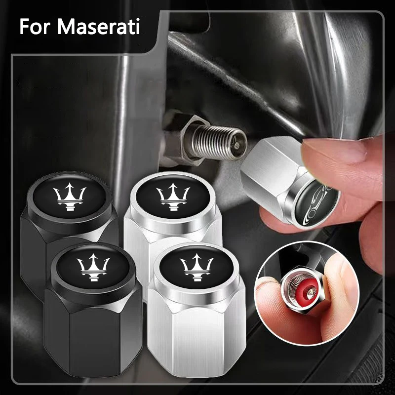 5pcs Metal Car Wheel Tire Valve Caps Stem Case Covers For Maserati ...