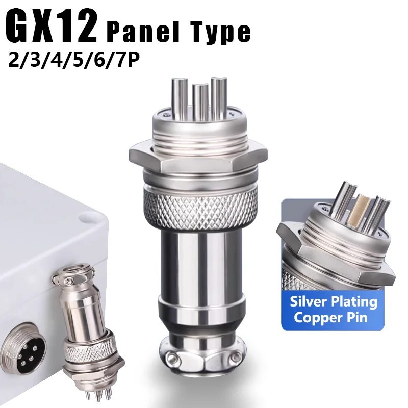 M12 GX12 Connector 2/3/4/5/6/7 Pin Male Socket Female Plug 12mm 5A 125V ...