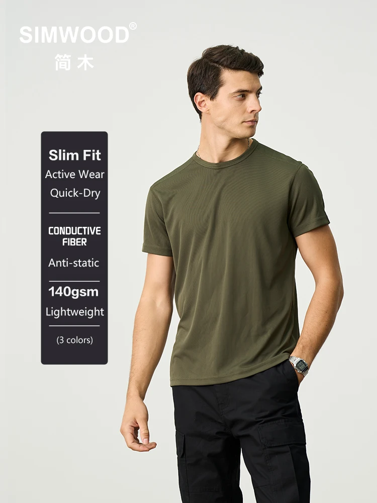 SIMWOOD-2024-Summer-New-Slim-Fit-Active-Quick-T-Shirts-Men-Lightweight ...