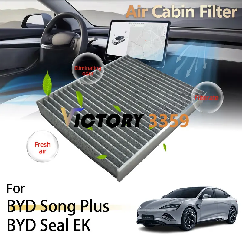 HEPA Activated Air Cabin Filter For BYD Seal EK Song Plus EV 2025 2024 ...