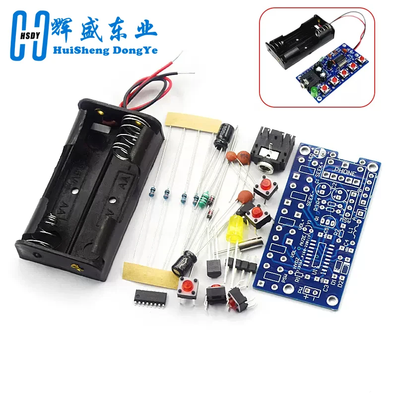 DIY-Electronic-Kits-Wireless-Stereo-FM-Radio-Receiver-Module-PCB-76MHz ...