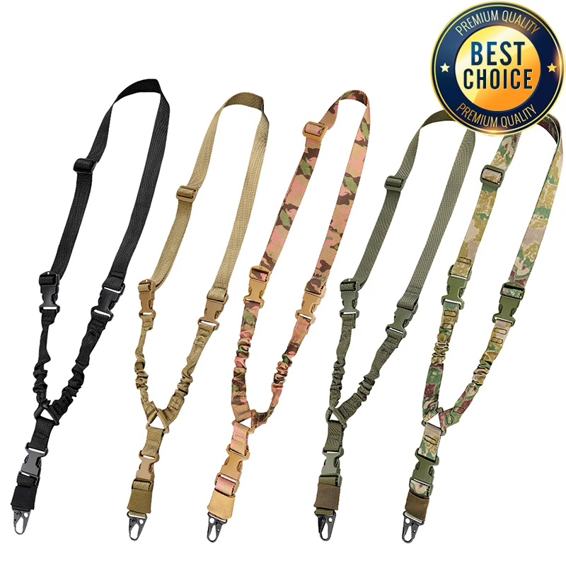 Tactical-Gun-Single-Point-Sling-Adjustable-Bungee-Rifle-Shoulder-strap ...