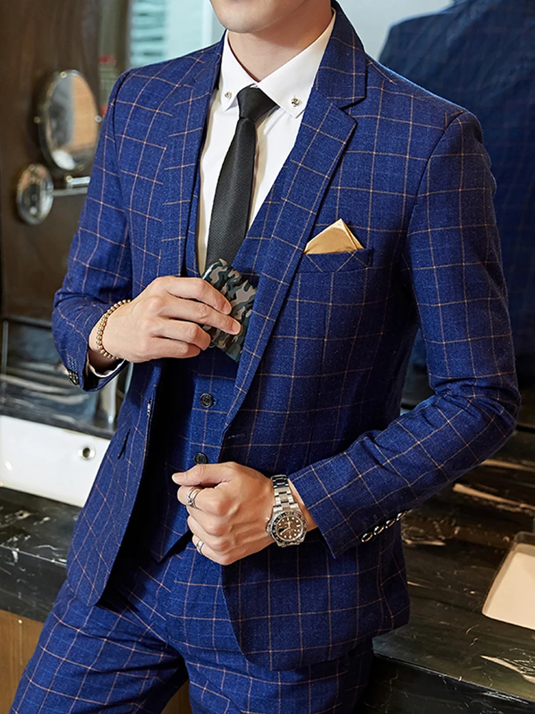 Blazer-Vest-Pants-Groom-Wedding-Dress-Stage-Party-Suit-Three-Piece-Set ...