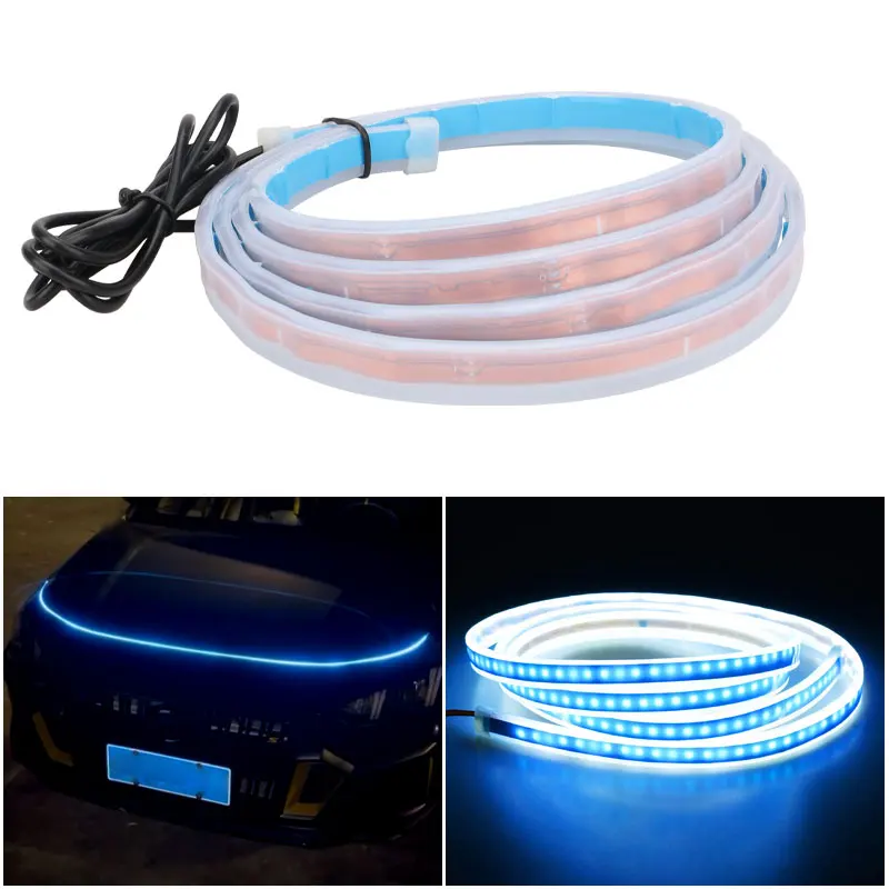 Scan-Starting-LED-Car-Hood-Lights-Strip-Universal-Auto-Decorative ...