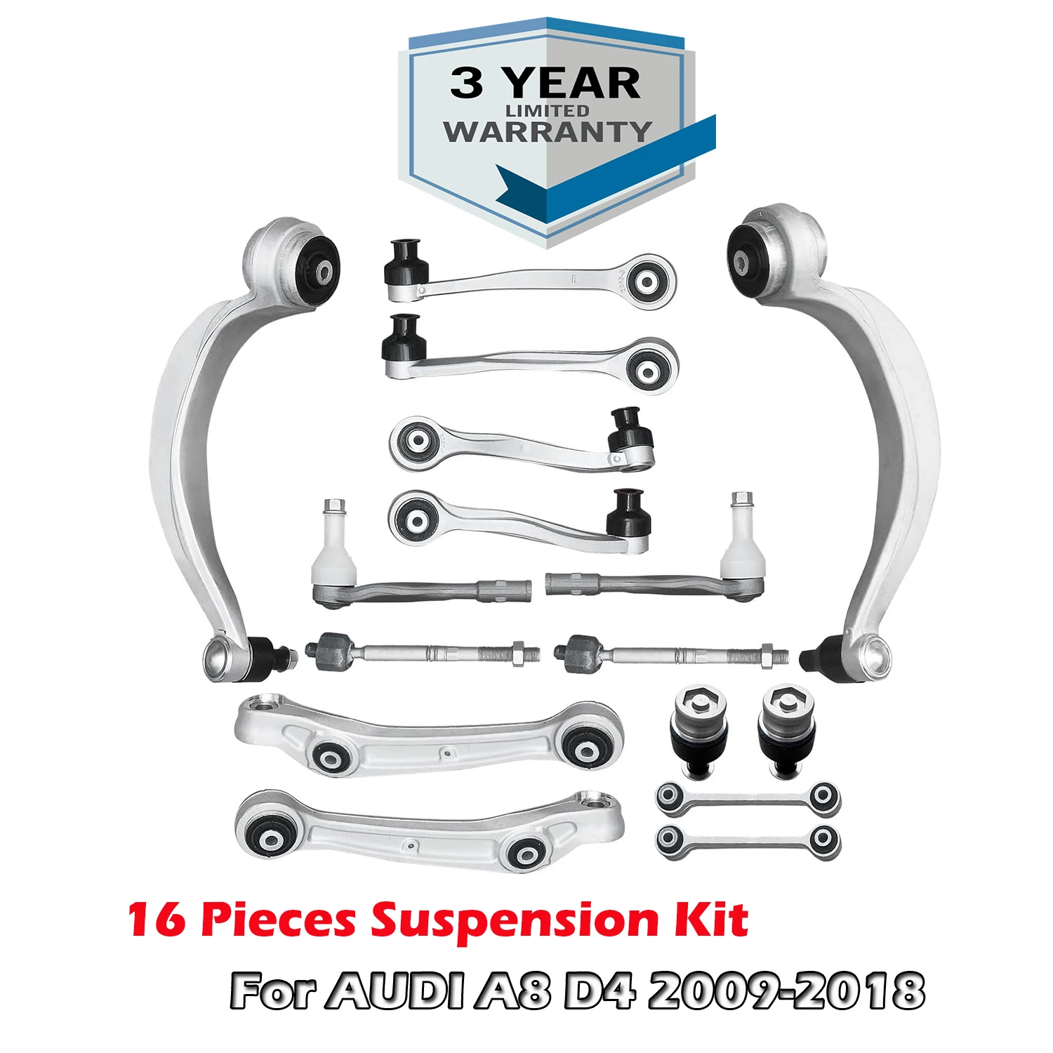 16Pcs Front Upper Lower Control Arm w/Ball Joint Suspension Kit For ...