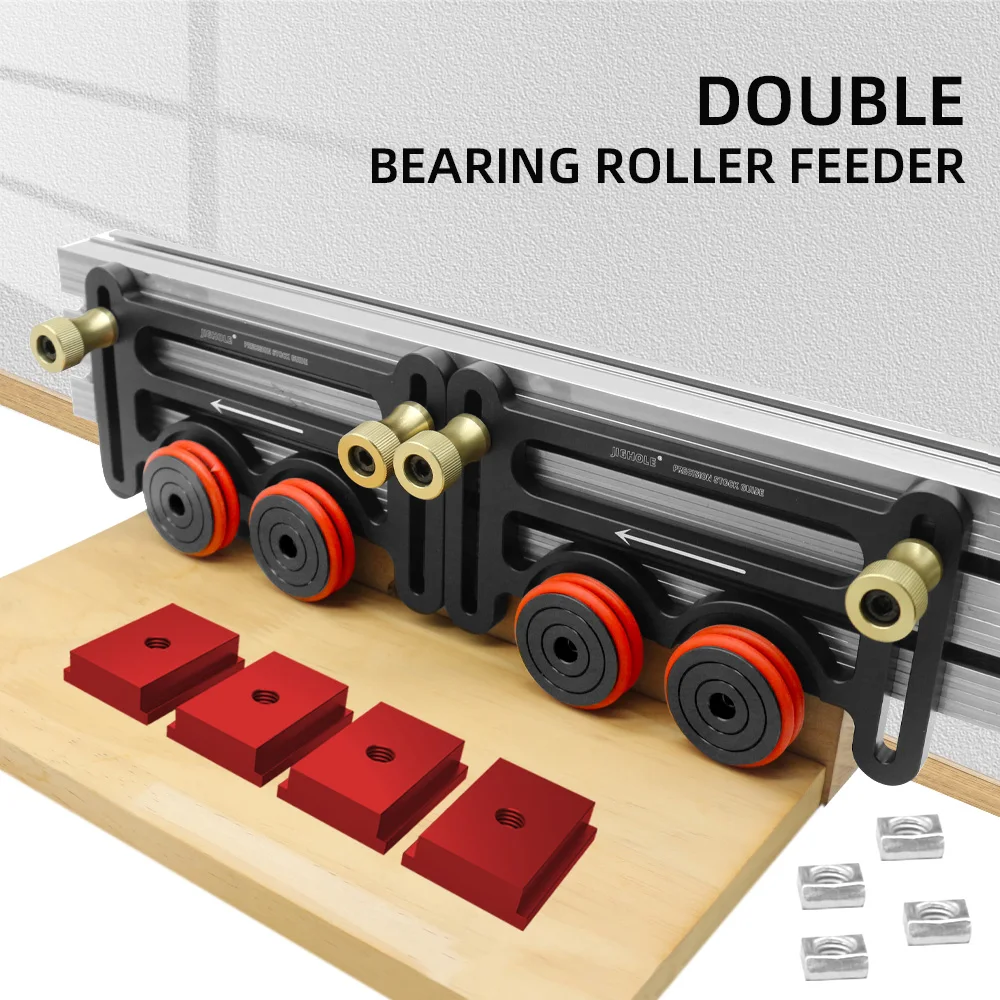 1-Pair-double-Bearing-Roller-Feeder-Upgraded-Aluminum-Alloy-Feather-Loc ...