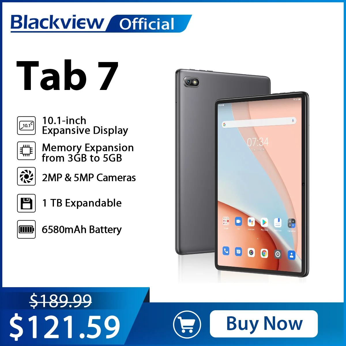 [World Premiere] Blackview Tab 7 Tablet 10.1 Inch 1280X800 Android 11 ...