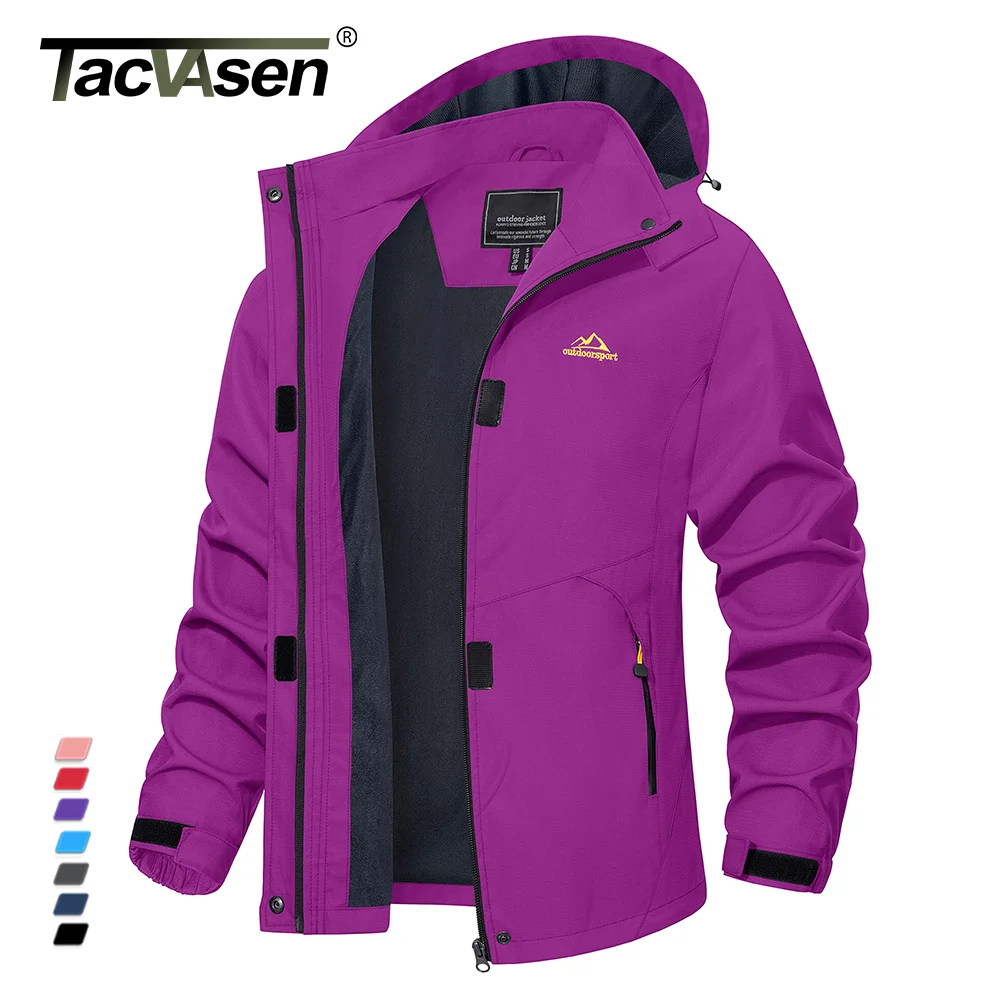 TACVASEN-Lightweight-Hiking-Jacket-Womens-Waterproof-Softshell-Rain-Jacket-with-Hood-Outdoor ...