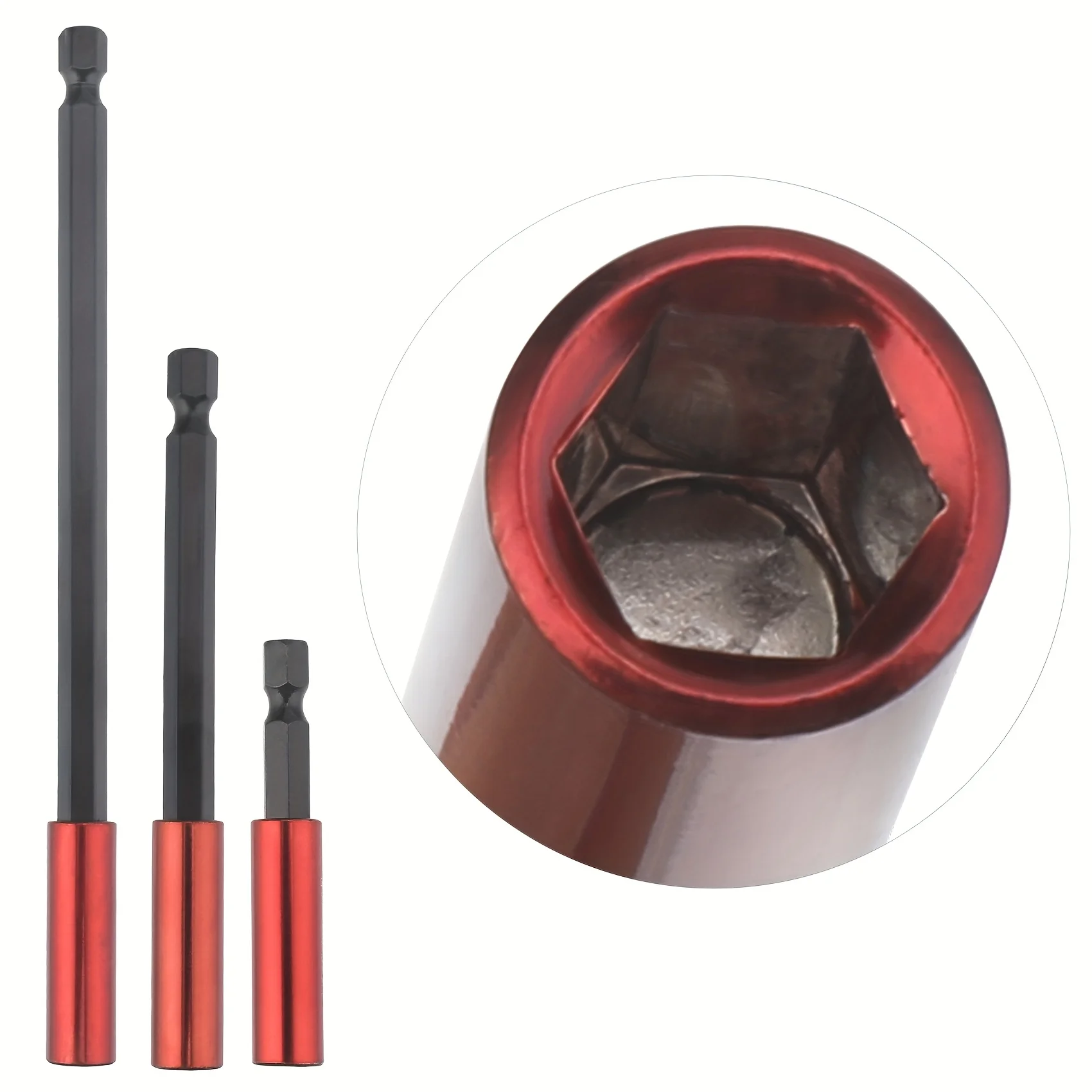 3 Pack Strong Magnetic Drill Bit Extension Holder, 1/4" Hex Shank, S2 ...