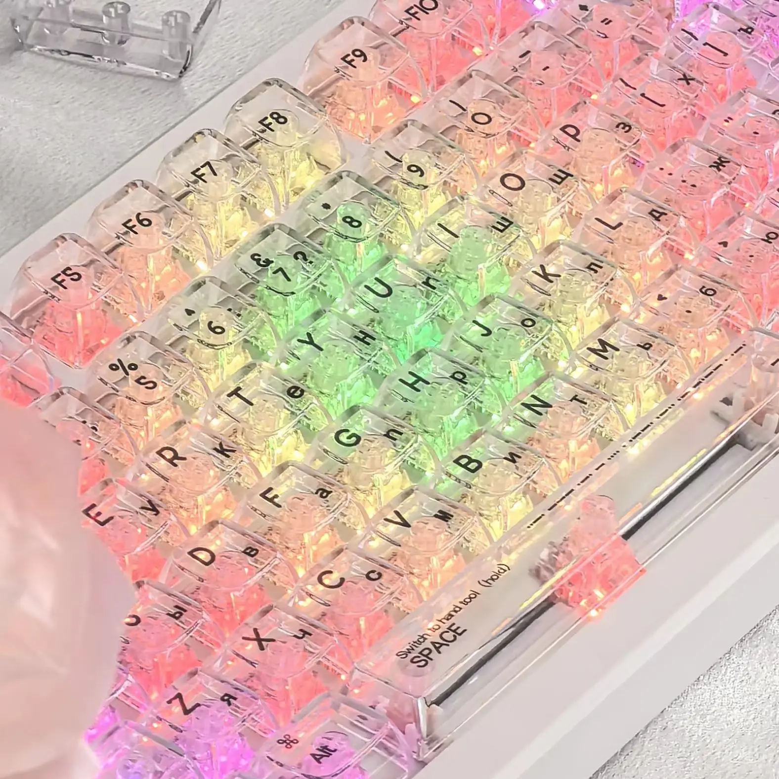 Transparent-Russian-Keycap-Black-Pc-Cbsa-Backlit-Keycap-132Keys-For-Iso ...