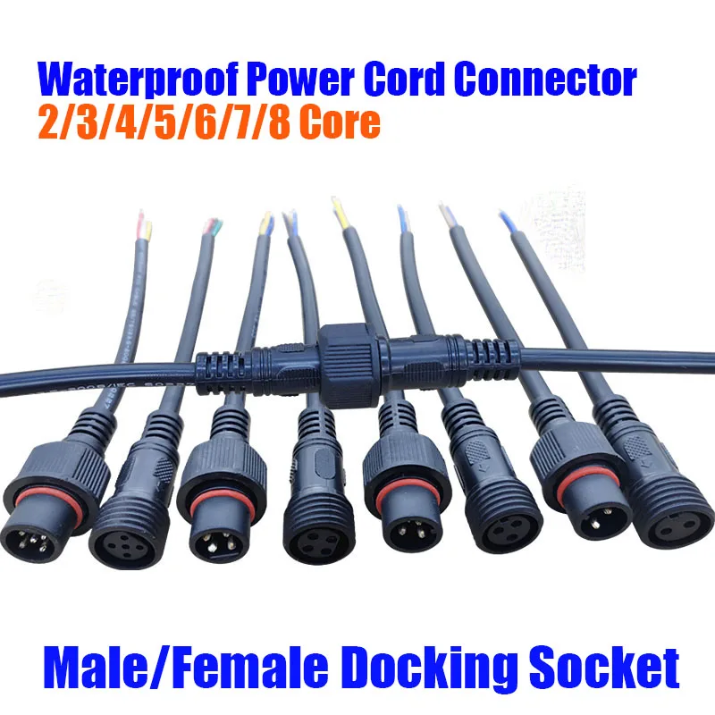 Waterproof Connector for Docking Power Cord, 2-8 Core, 0.3-1.5Square ...