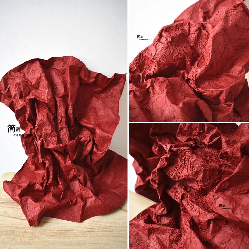 Red-Pleated-Texture-Paper-Fabric-Heavy-Industry-Wedding-Decoration ...