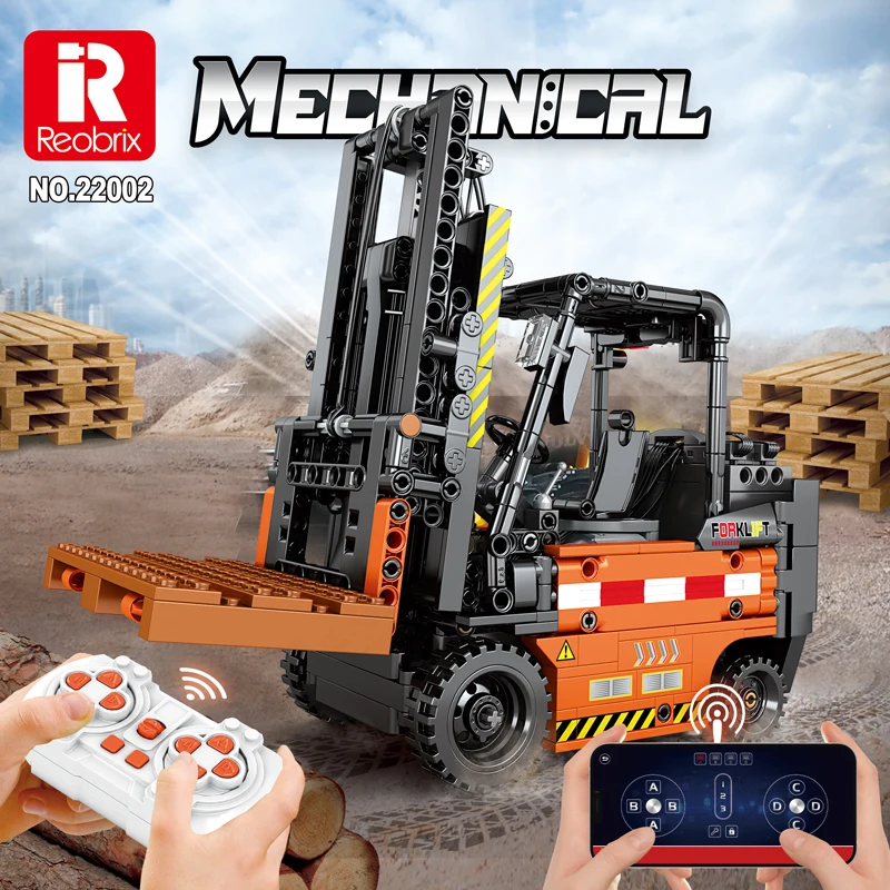 662PCS Remote Control Forklift Building Blocks City Engineering Vehicle ...