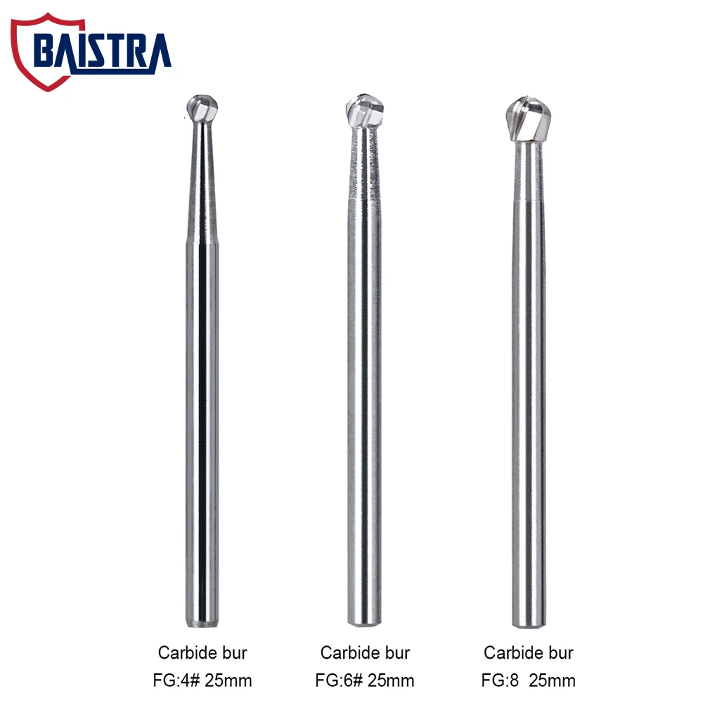 Dental Tungsten Carbide Burs Round Shape Surgical Metal Ball Bur 25mm ...