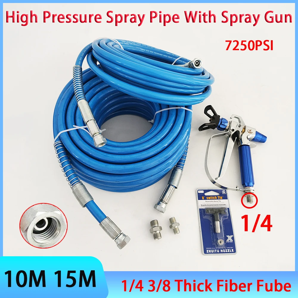 Airless-Paint-Spray-Hose-Kit-Spray-Gun-1-4-3-8-BSP-High-Pressure-Double ...