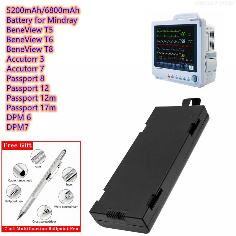 Medical Battery 022-000008-00 LI23S002A for Mindray BeneView T5,T6,T8 ...