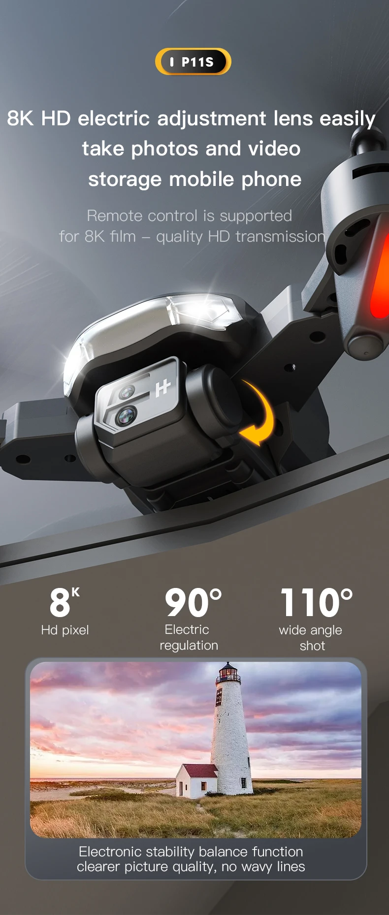 Lenovo P11S Drone 8K Professional High-Definition Aerial Photography ...