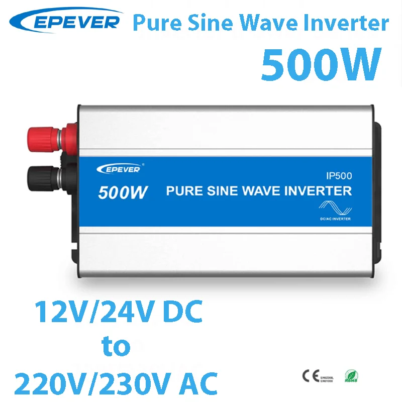 EPEVER 500W Pure Sine Wave Inverter 12V/24V DC Input 220V230V AC Output ...