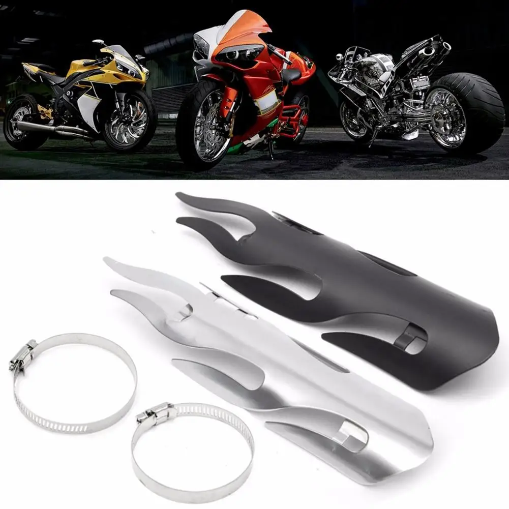 Motorcycle-Exhaust-Muffler-Pipe-Heat-Shield-Cover-Universal-Protector ...