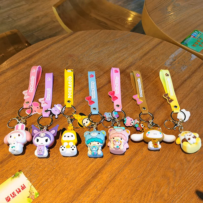 New-2024Kawaii-Sanrio-Keychain-Cute-Kuromi-My-Melody-Keyring-Girls ...