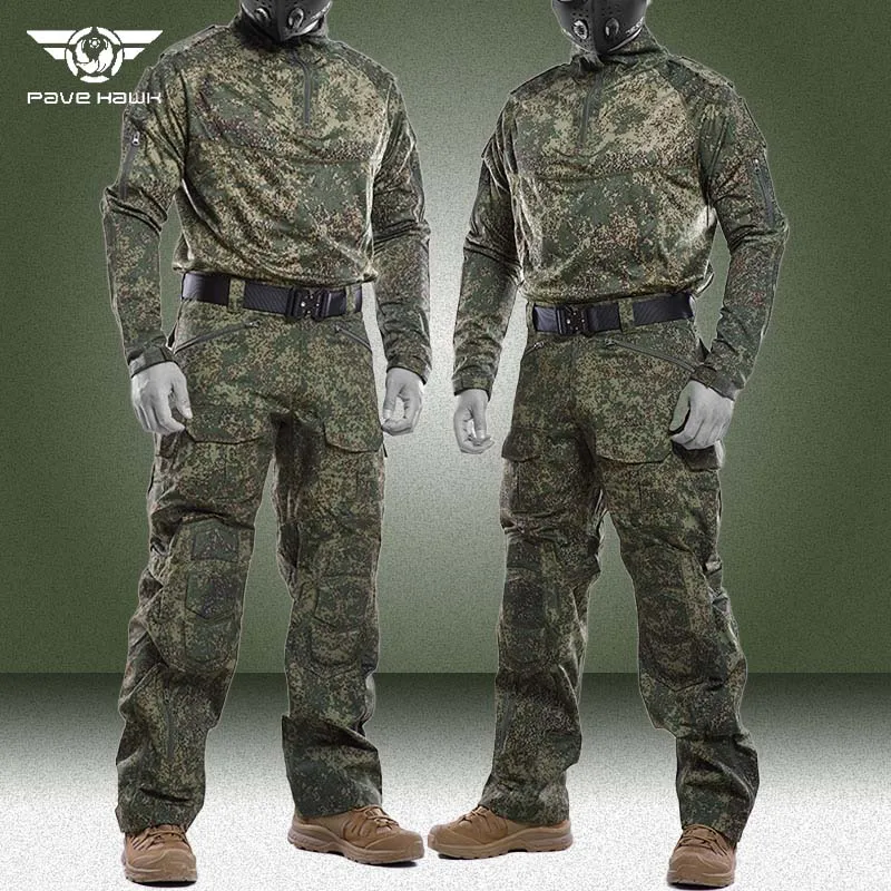 RU-Camo-Tactical-Sets-Men-Military-Multi-pocket-Wear-resistant-Combat ...