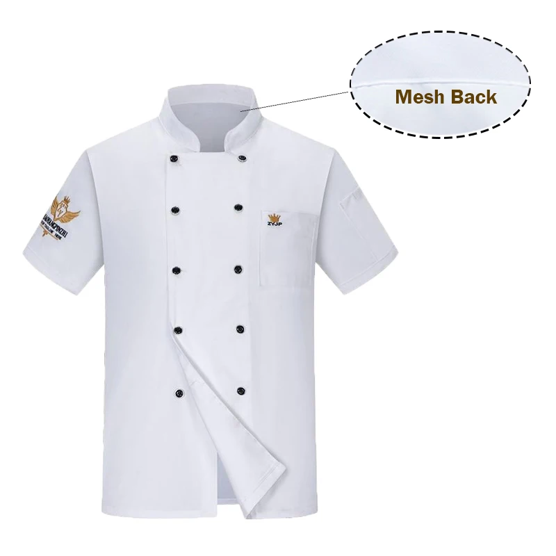 Chef Coat For Men Women Kitchen Cook Jacket Short/long Sleeve ...