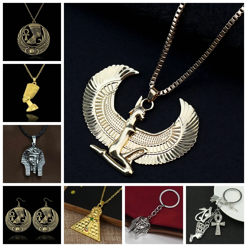 Ancient-Egyptian-Goddess-Isis-Spread-Wings-Pendant-Necklaces-for-Men ...
