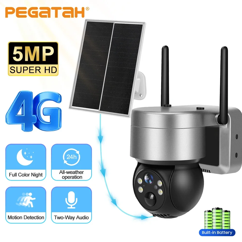 PEGATAH-4G-PTZ-Solar-Camera-Outdoor-5MP-HD-Wireless-WIFI-IP-Camera ...