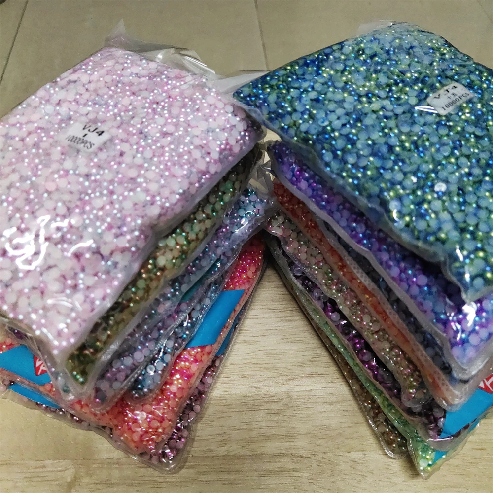 3mm-8mm-15-kinds-Rainbow-Color-Imitation-Pearl-ABS-Plastic-Half-Round ...