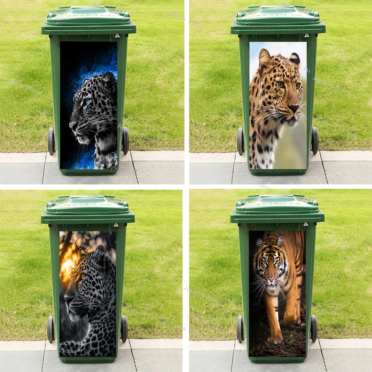 2025-Wild-Leopard-Print-Trash-Can-Sticker-Removable-Waterproof-Outdoor ...