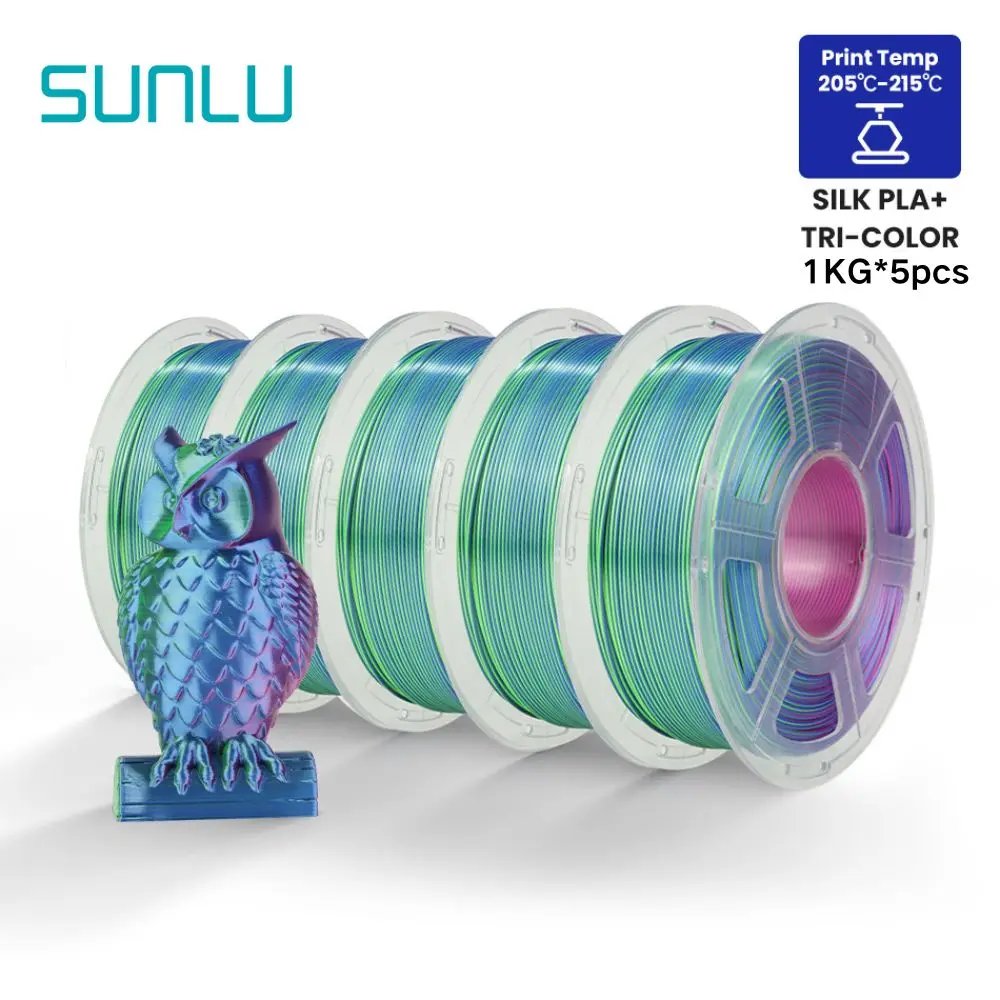 SUNLU SILK Dual &Triple Colors 3D Printer Filament 5KG 1kg/roll 1.75mm ...