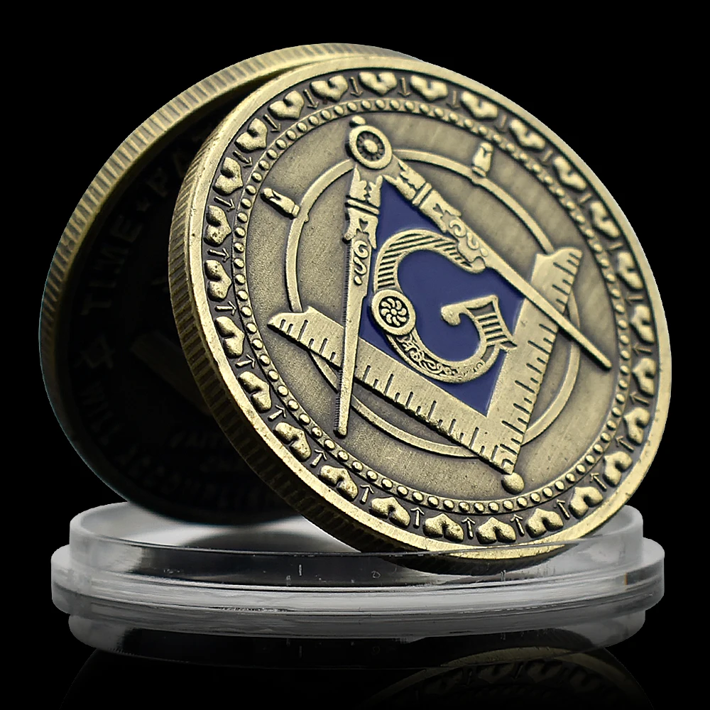 Masonic-Bronze-Coin-Freemasonry-Copper-Commemorative-Medal-in-Plastic ...