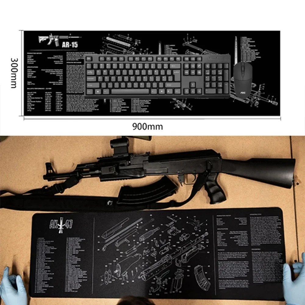 Tactical-Gun-Cleaning-Rubber-Mat-Mouse-Pad-For-AR15-AK47-Remington870 ...