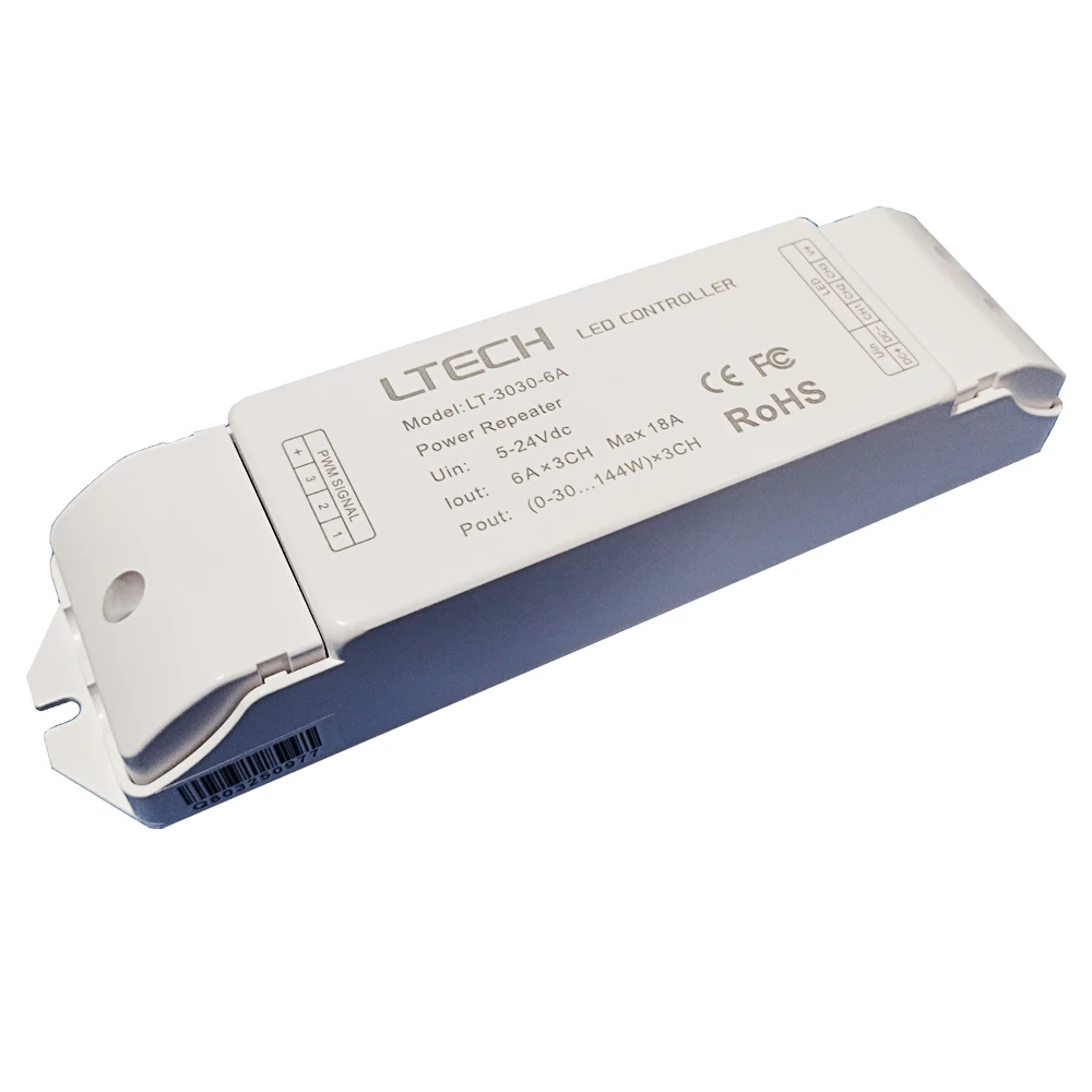 LTECH-LED-RGB-Strip-Power-Repeater-DC-5-24V-6Ax3CH-18A-3-Canais-de-Sa ...