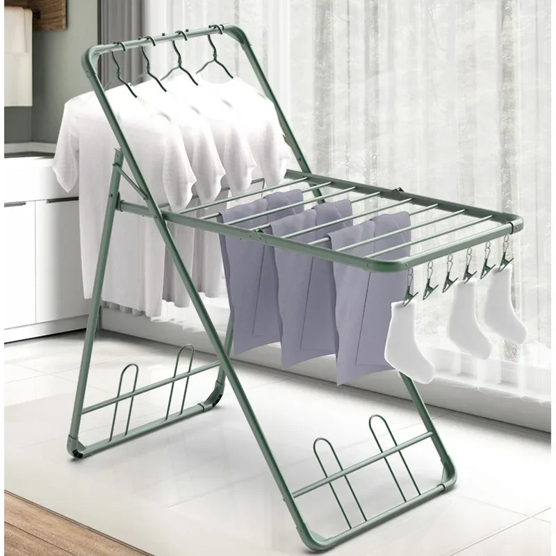 Indoor-Balcony-Clothes-Hanger-Ground-Folding-Clothes-Racks-Aluminum ...
