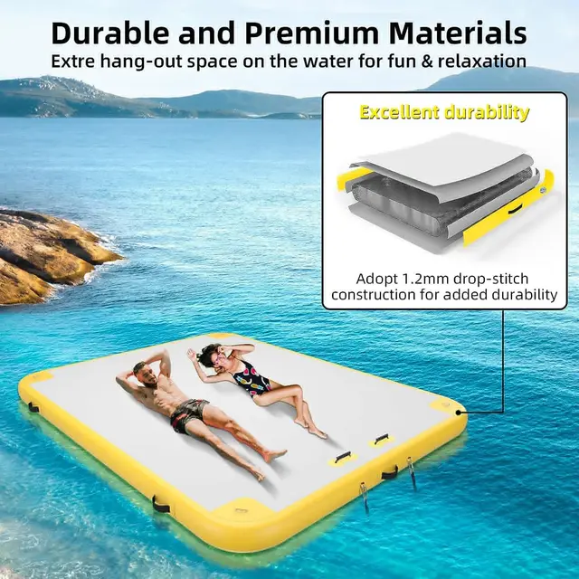 Inflatable Floating Dock Platform, Inflatable Raft Water Pad Multi ...