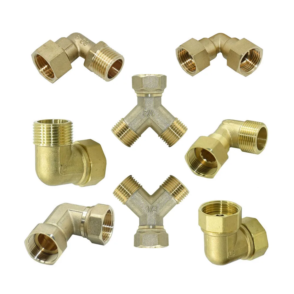 1/2 3/4 1inch Male Female Thread Brass Connector Elbow 90 Degrees ...