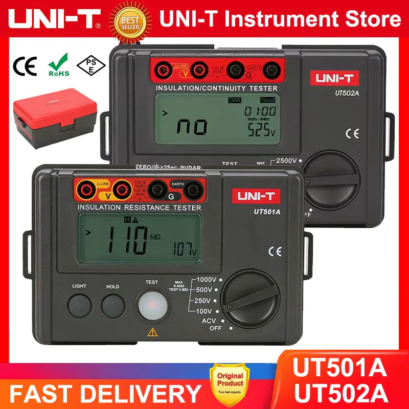 UNI-T UT501A UT502A Insulation Earth Ground Resistance Tester Meter ...