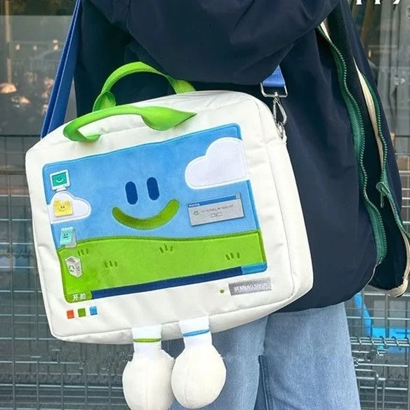 Funny-Cartoon-Smiling-Face-Shoulder-Bag-for-Students-All-match ...