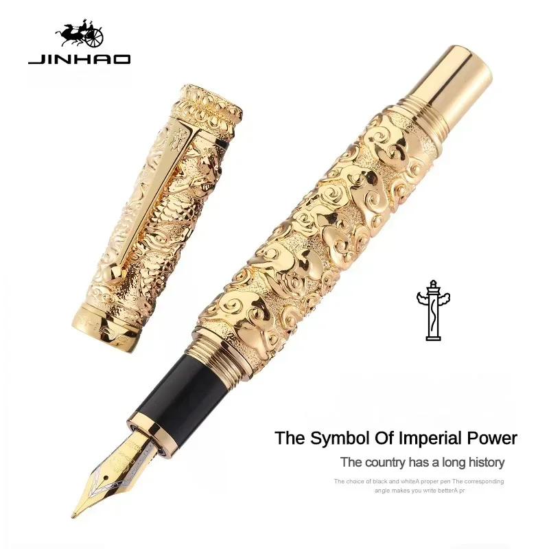 Jinhao-Golden-Ornamental-Column-Fountain-Pen-0-5-1-0mm-Luxury-Elegant ...