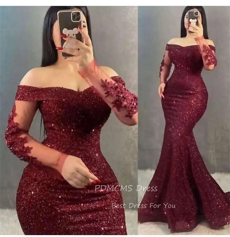 Sexy-Sequin-Mermaid-Evening-Dresses-Customized-Prom-Dress-Long-Sleeves ...