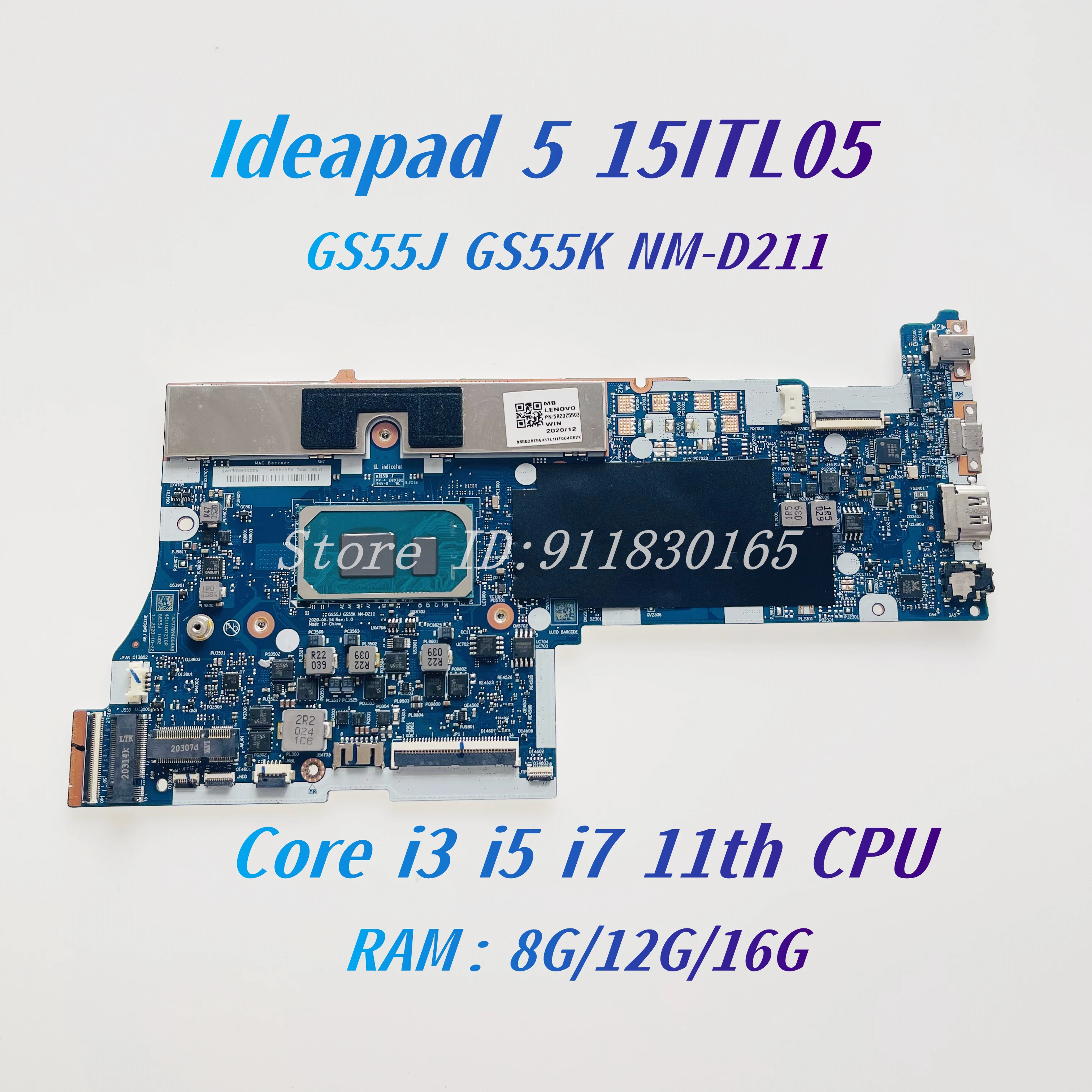 GS55J-GS55K-NM-D211-For-Lenovo-IdeaPad-5-15ITL05-Laptop-Motherboard ...