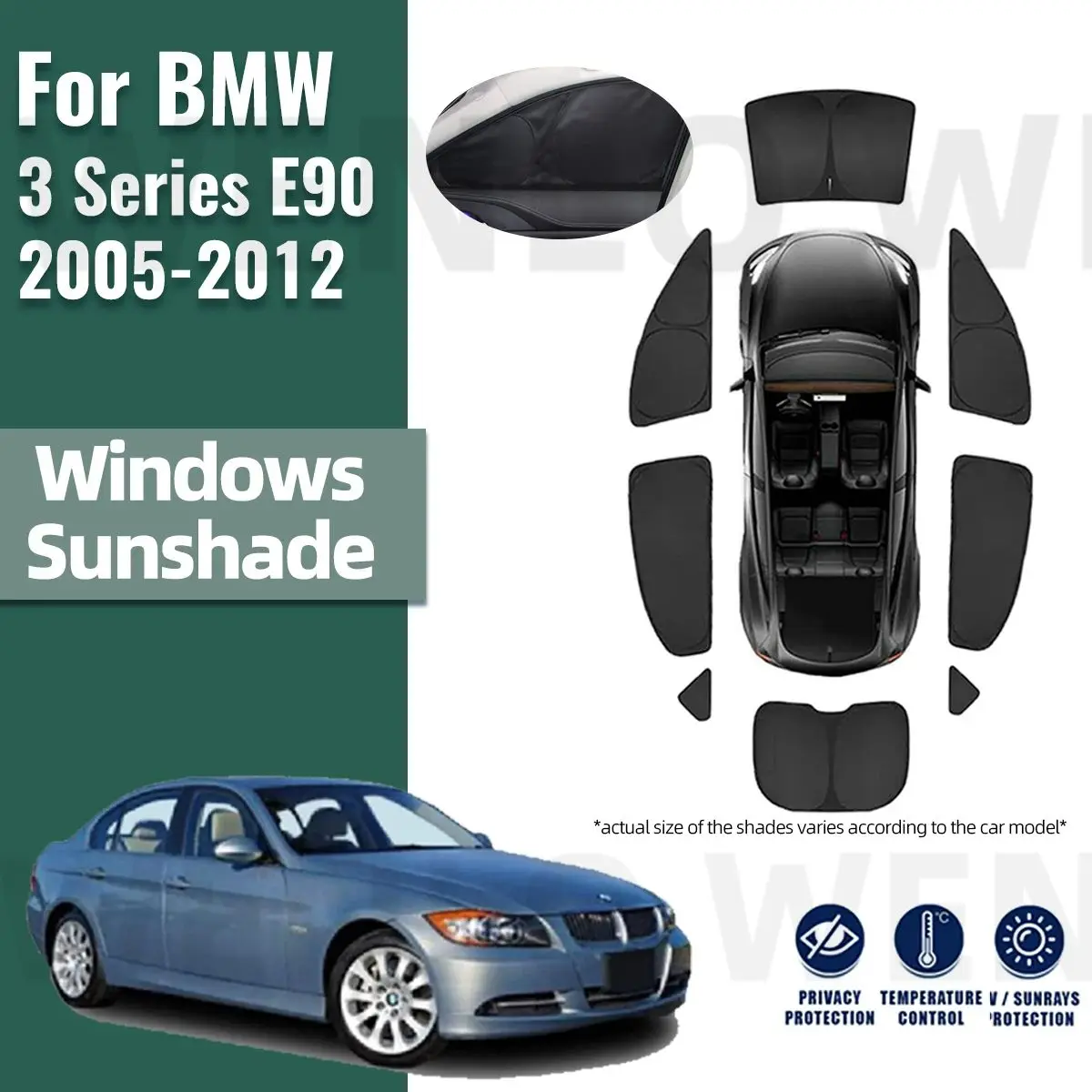 For BMW 3 series E90 2005-2012 Full Cover Car Sunshade Visor Front ...