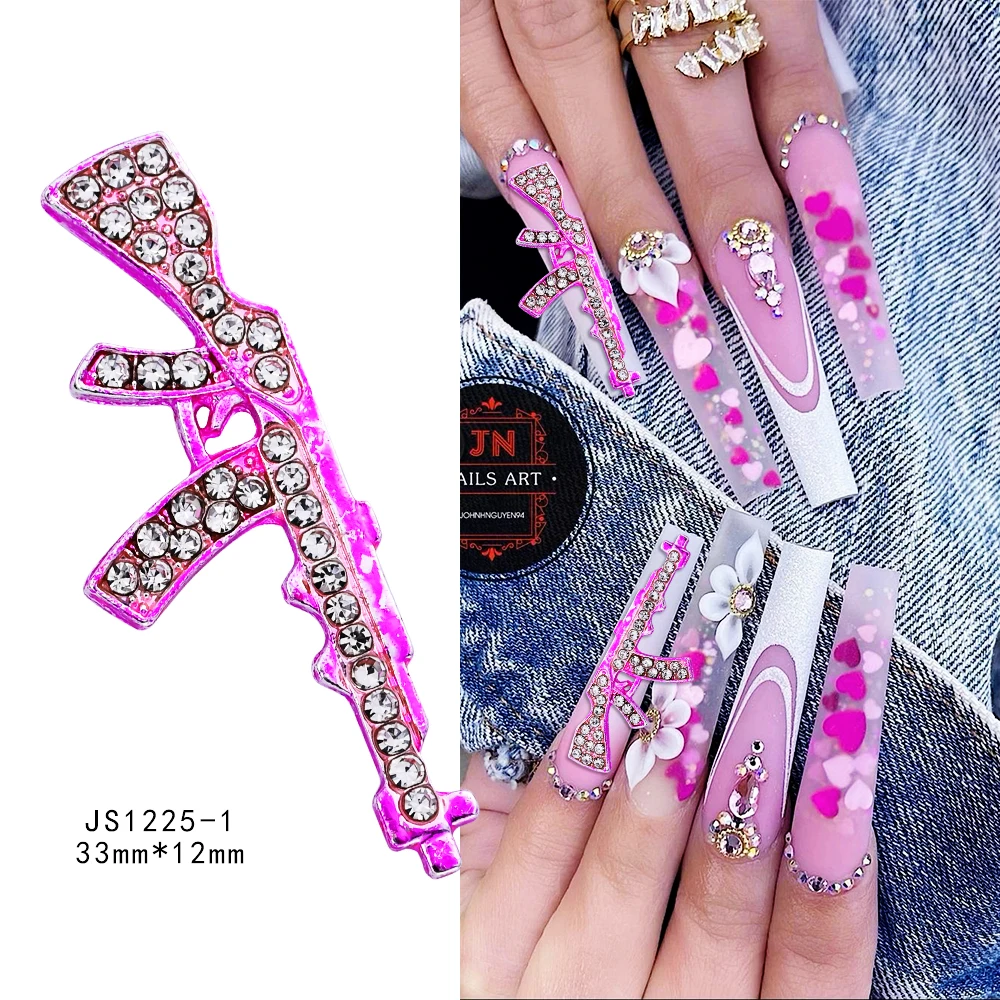 Pink Handgun With Rhinestones