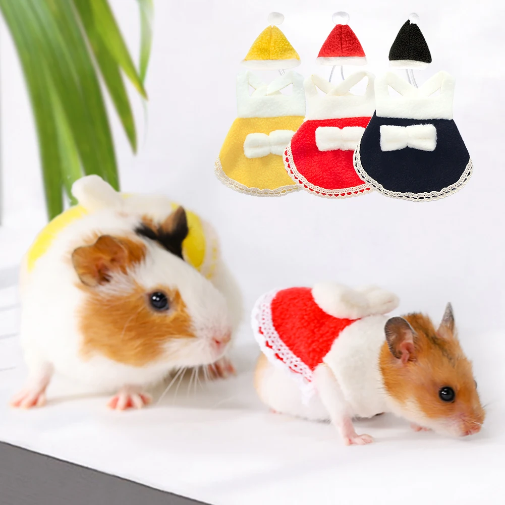 Hamster Dress Small Animal Clothes Dress Cap Harness Vest With Lovely ...